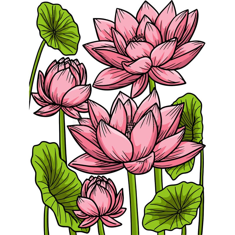 Lotus Flower Cartoon Colored Clipart Illustration Stock Vector ... Lotus Flower Cartoon Colored Clipart Illustration Stock Vector ...