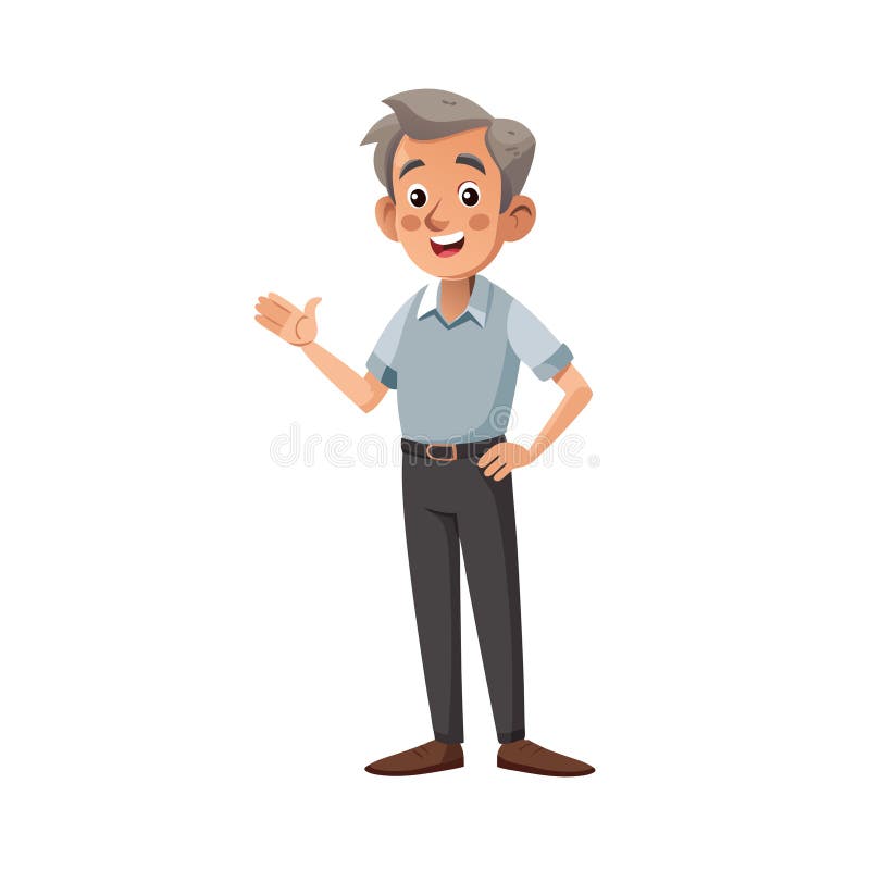 Cartoon Illustration of Friendly Man Presenting or Explaining Something ...