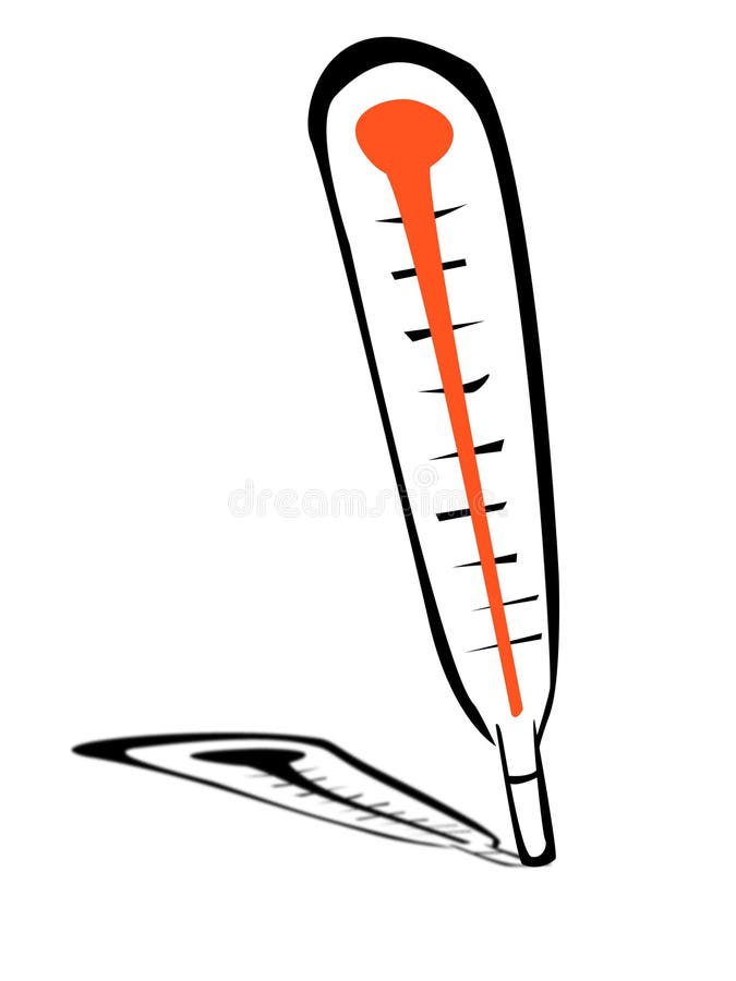 Cartoon Illustration of Silhouette Thermometer Stock Illustration ...