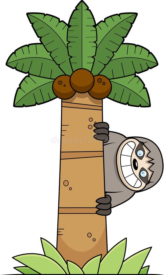 Cartoon Sloth Tree stock vector. Illustration of jungle - 116108014