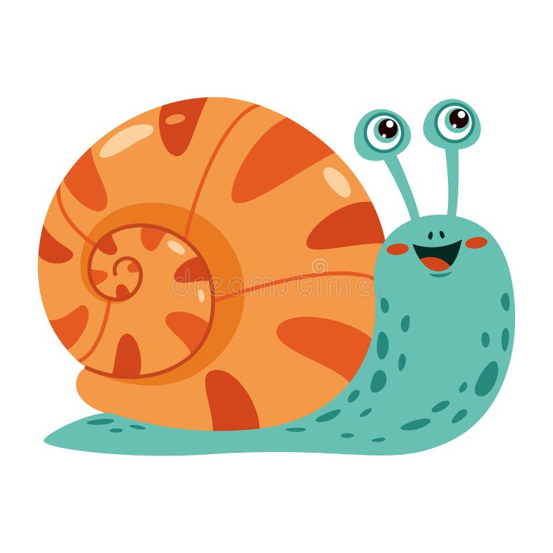 Cartoon Illustration of a Snail Stock Vector - Illustration of animals ...