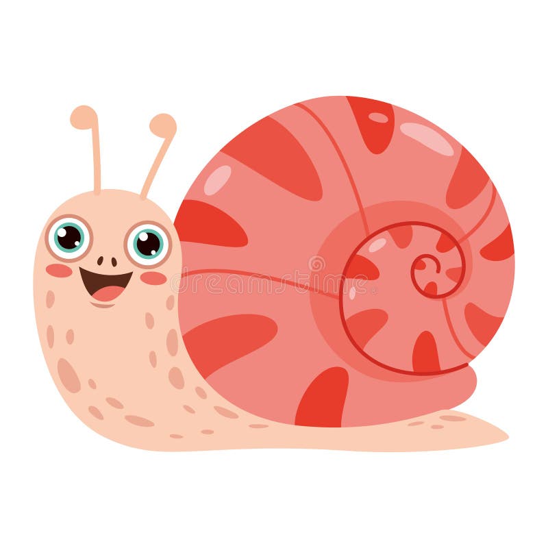 Cartoon Illustration of a Snail Stock Vector - Illustration of comic ...
