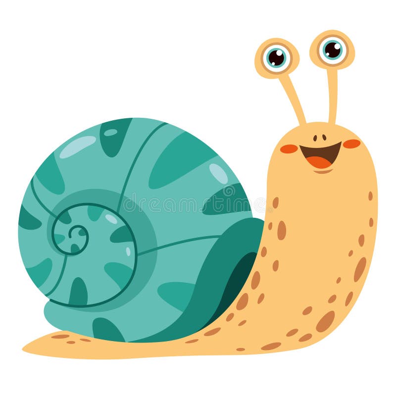 Cartoon Illustration of a Snail Stock Vector - Illustration of animal ...