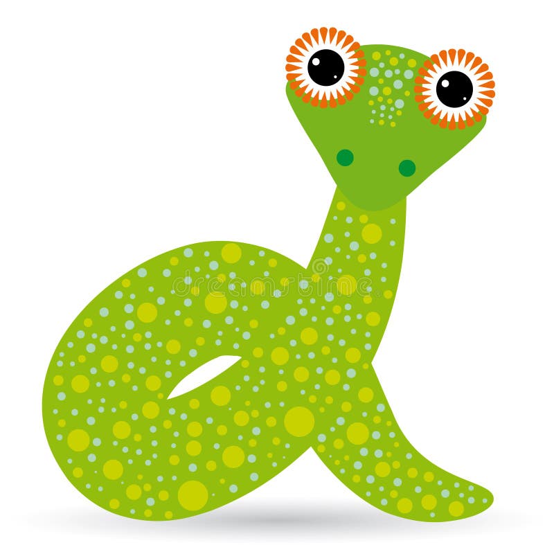 Green happy viper stock vector. Illustration of rendered - 13720200