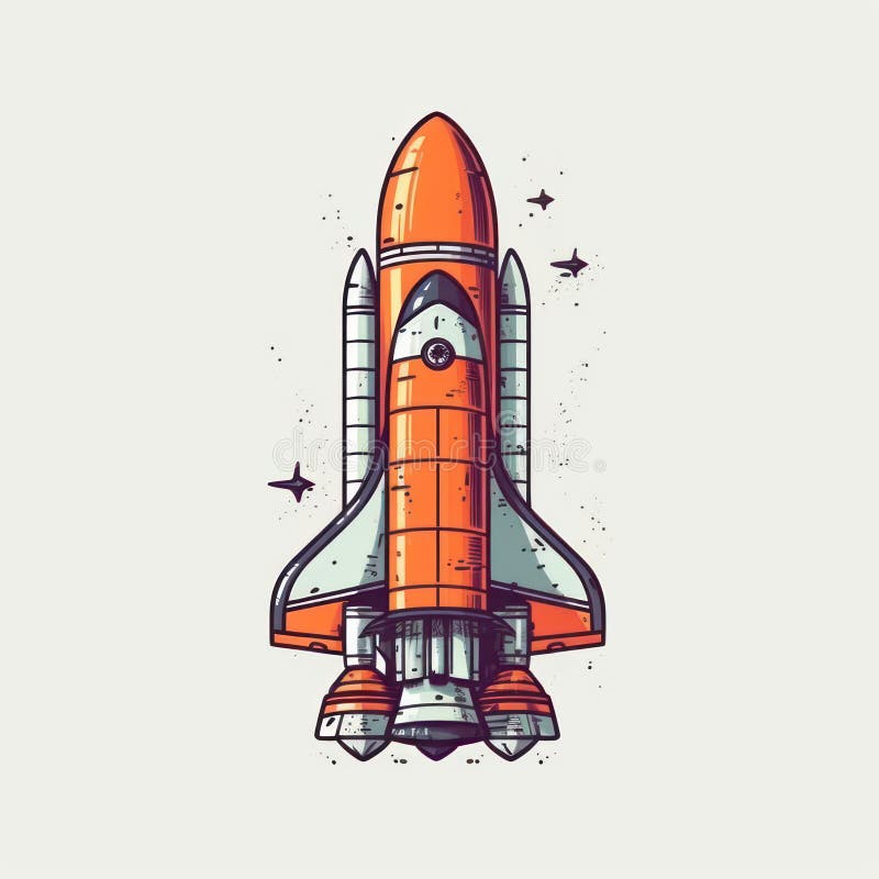 A Cartoon Illustration of a Space Rocket. Stock Illustration ...