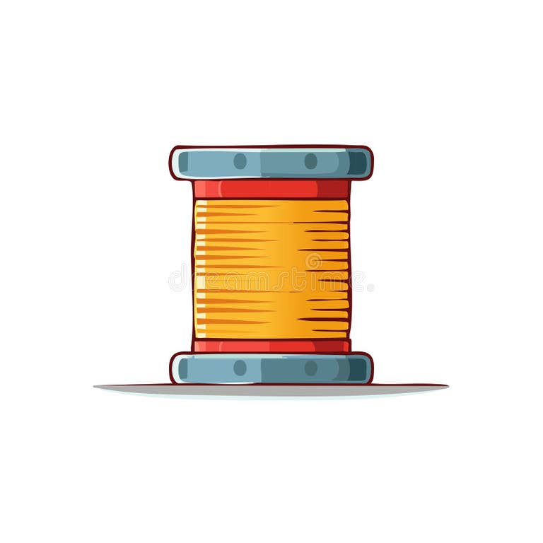 Cartoon Illustration of a Spool of Thread for Sewing Stock Illustration ...