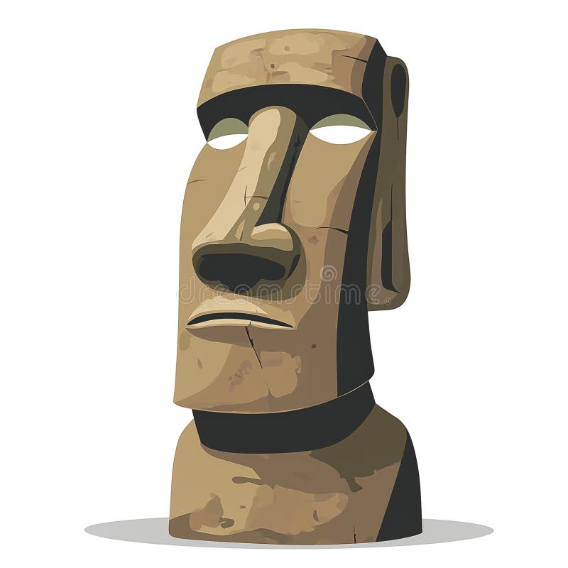 A Cartoon Illustration of a Statue of a Man with a Sad Face Stock ...