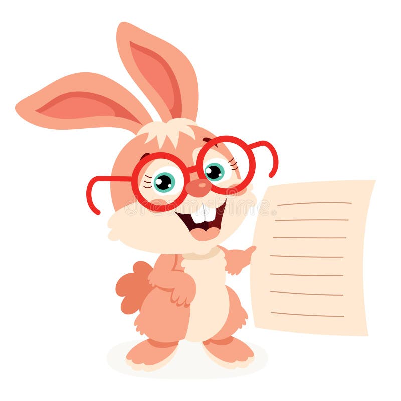 Cartoon Illustration of Student Rabbit Stock Illustration ...