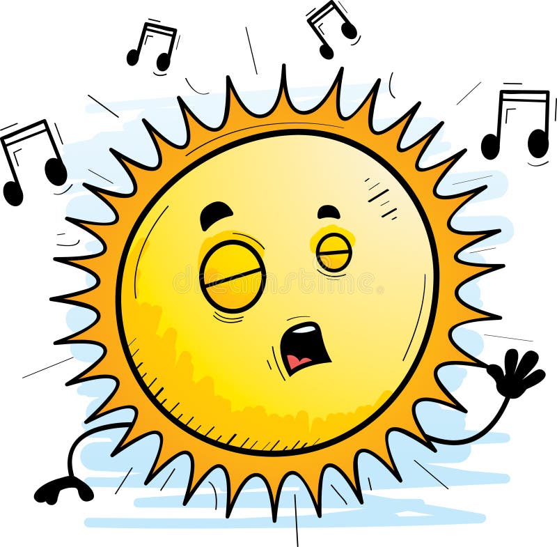 Cartoon Sun Singing stock vector. Illustration of singing - 115758938