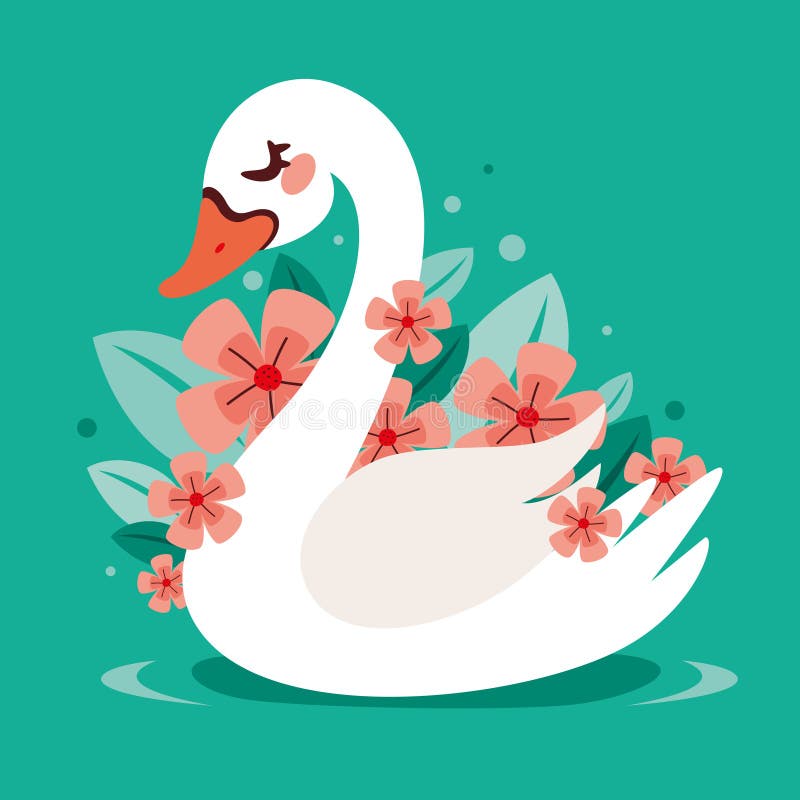 Cartoon Illustration of a Swan Stock Vector - Illustration of beauty ...