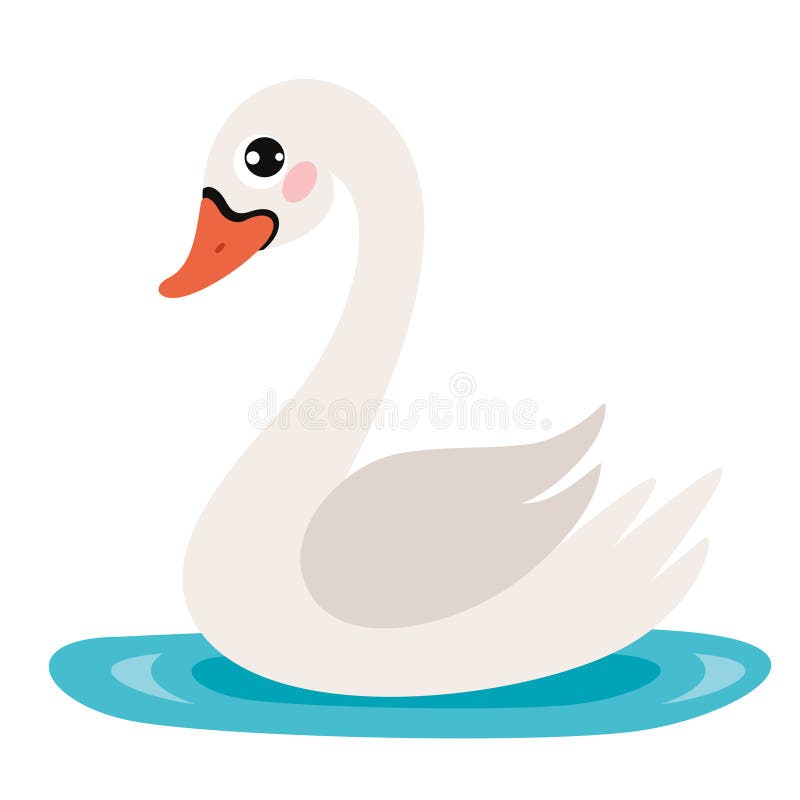 Cartoon Illustration of a Swan Stock Vector - Illustration of bird ...