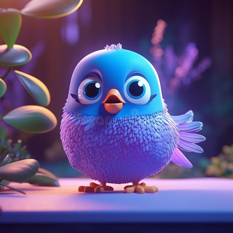 Cartoon Illustration of a Sweet Bluebird Character. Stock Illustration ...