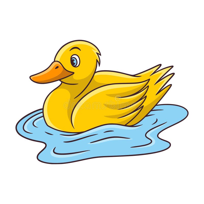 Cartoon Illustration Swimming Duck Stock Illustration - Illustration of ...
