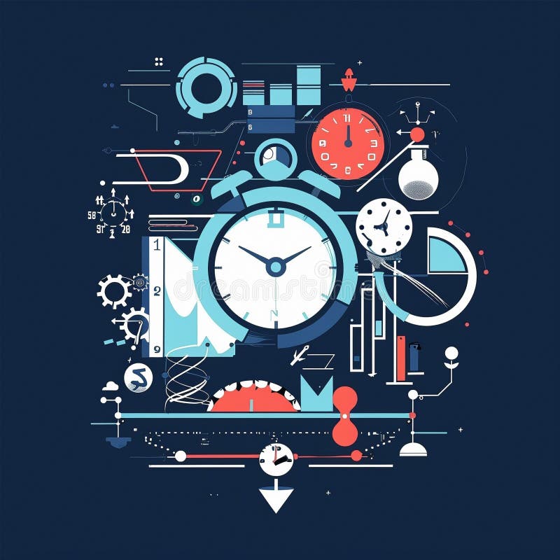 Cartoon Illustration on the Theme of Running Away Time. Time Management ...