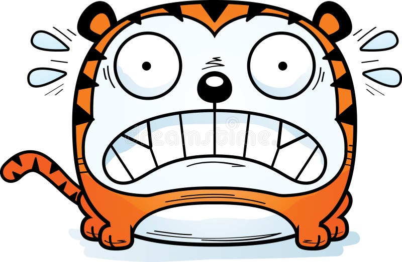 Scared Cartoon Tiger stock vector. Illustration of tiger - 116107891