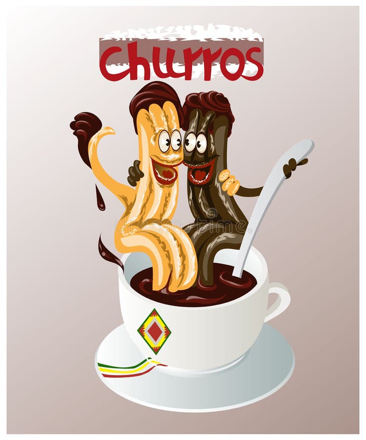 Cartoon Illustration of the Traditional Spanish Pastry Called Churros Stock Vector ...