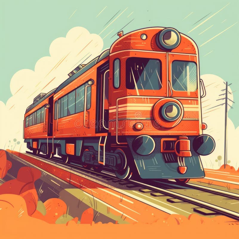 Cartoon Illustration of a Train. Stock Illustration - Illustration of ...