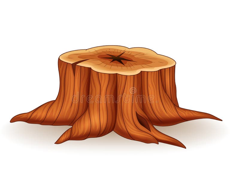 Cartoon Illustration of Tree Stump Stock Vector - Illustration of fresh ...