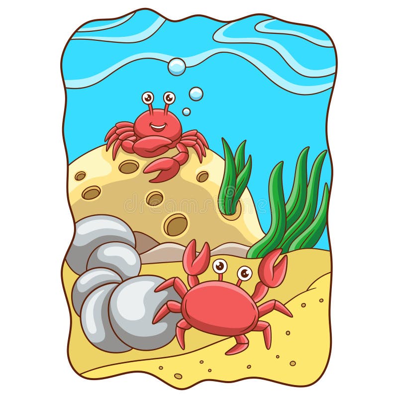 Two Red Crabs Sand Beach Stock Illustrations – 24 Two Red Crabs Sand ...