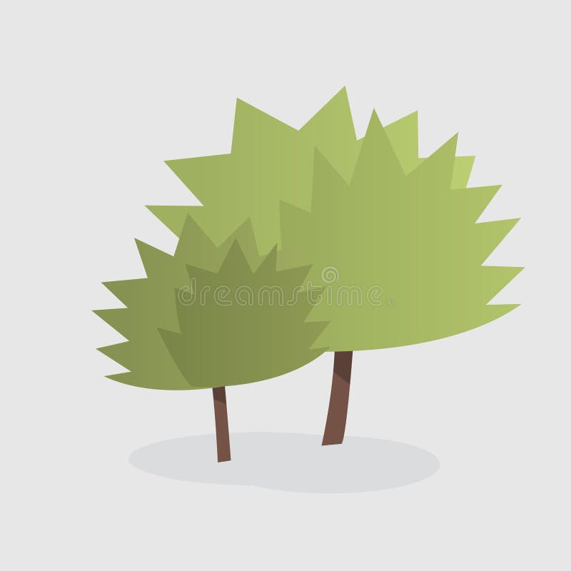 Cartoon Illustration of Two Trees Stock Vector - Illustration of ...