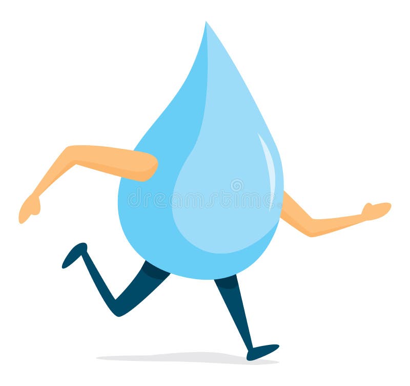 Drop of Water Super Hero with Cape Stock Vector - Illustration of ...