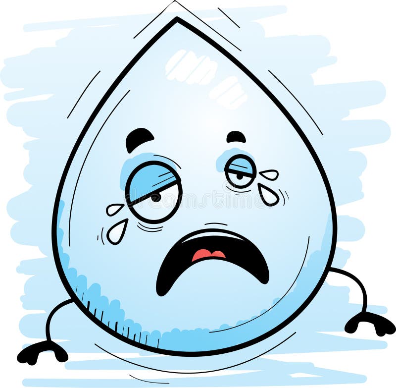 Cartoon Waterdrop Crying stock vector. Illustration of unhappy - 115758965