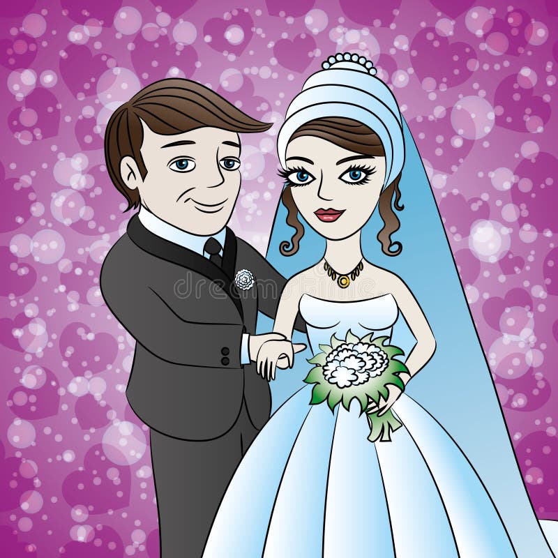 Cartoon Illustration. Wedding Stock Vector - Illustration of card ...