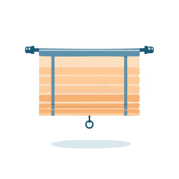 Cartoon Illustration of Window Blinds with Cord Pulls on White ...