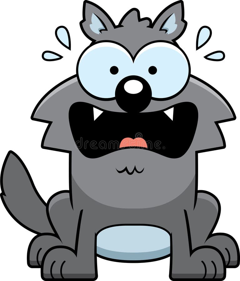 Terrified Little Wolf stock vector. Illustration of vector - 157337949