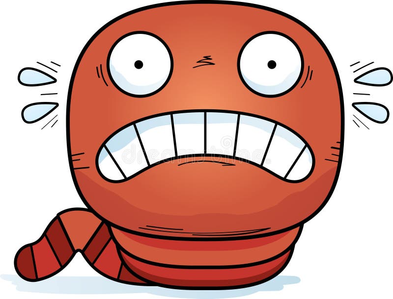 Scared Little Worm stock vector. Illustration of earthworm - 115895798