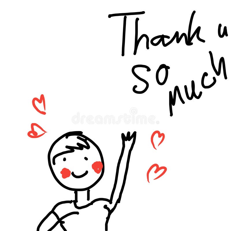 Cartoon Illustrations Vector Thanks Stock Illustration - Illustration ...