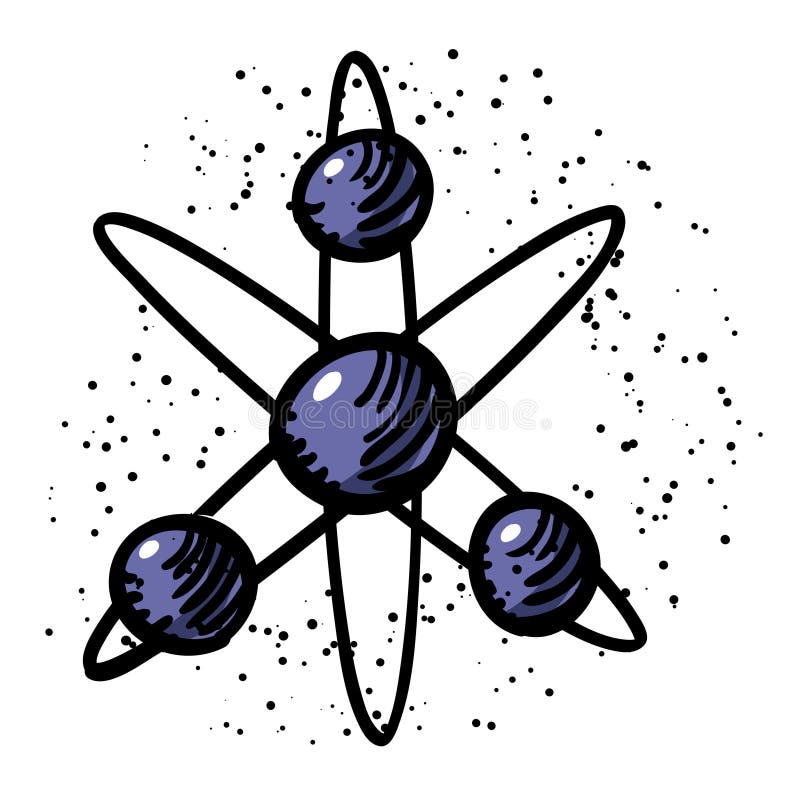 Cartoon Image of Atom Icon. Atom Symbol Stock Vector - Illustration of ...