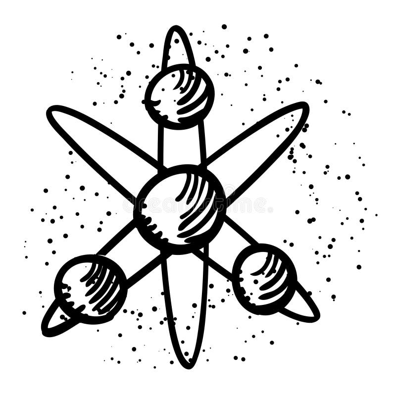 Cartoon Image of Atom Icon. Atom Symbol Stock Vector - Illustration of ...