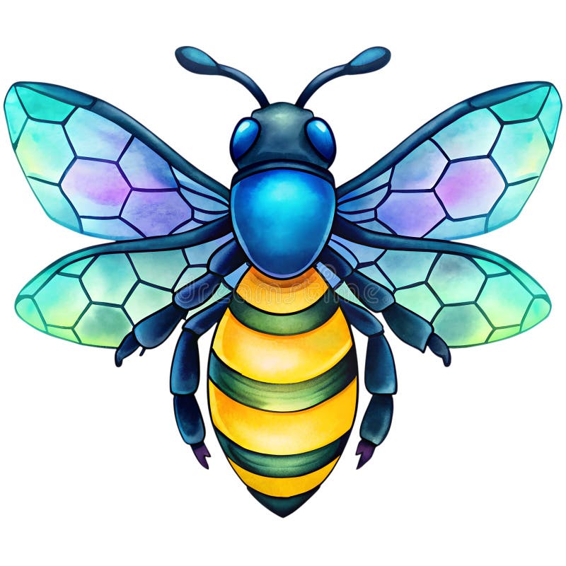 Cartoon Image of a Bee on a White Background, Vector Illustration Stock ...