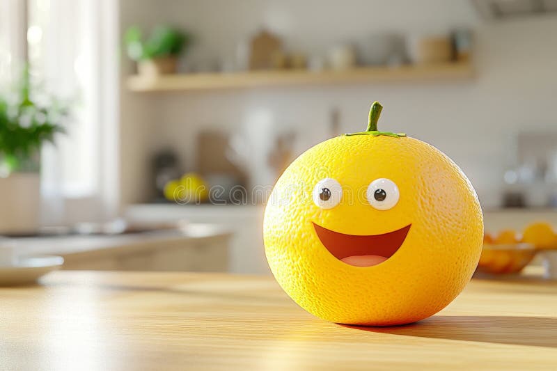 The Cartoon Image Below Shows an Orange on the Kitchen Counter, Created ...