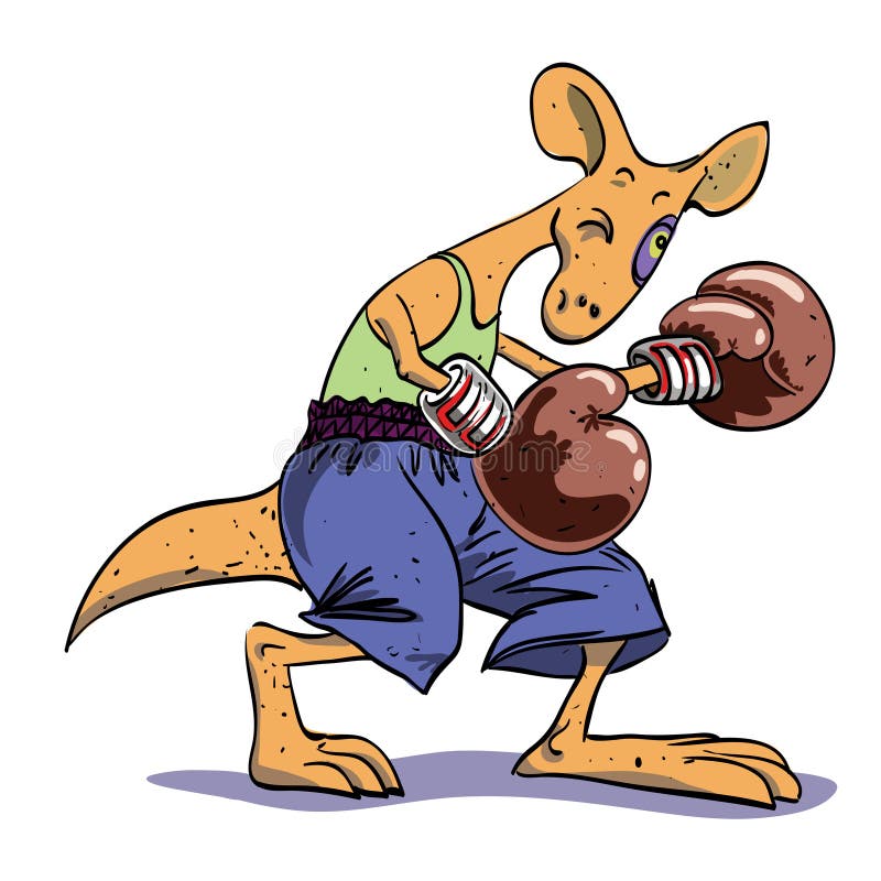 Cartoon Image of Boxing Kangaroo Stock Vector - Illustration of drawing ...