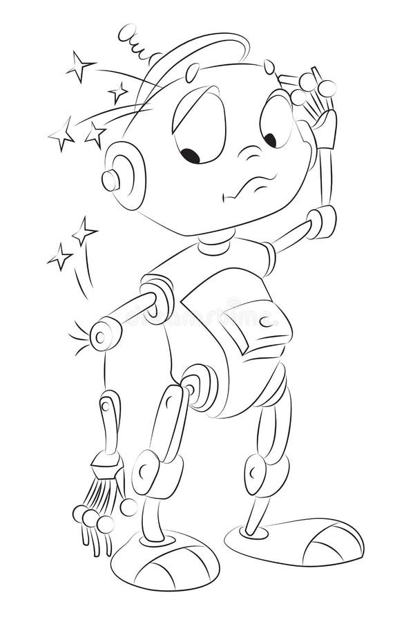 Cartoon Image of Broken Robot Stock Vector - Illustration of robot ...