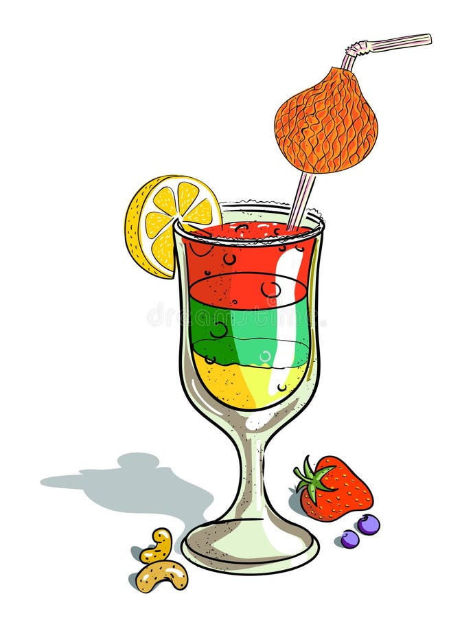 Cartoon image of cocktail stock vector. Illustration of texture - 93244700