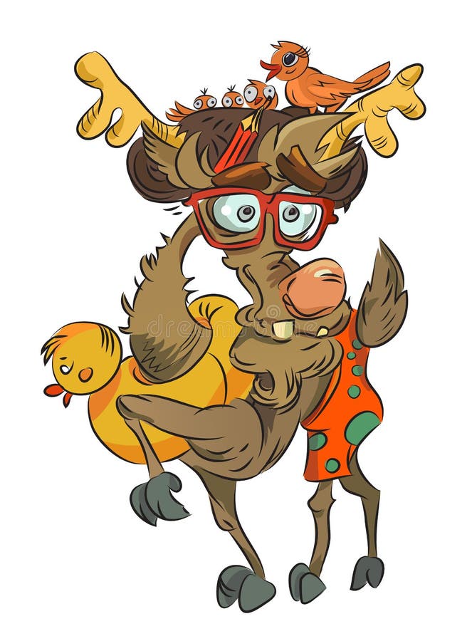 Cartoon Image of Crazy Reindeer Stock Vector - Illustration of xmas ...