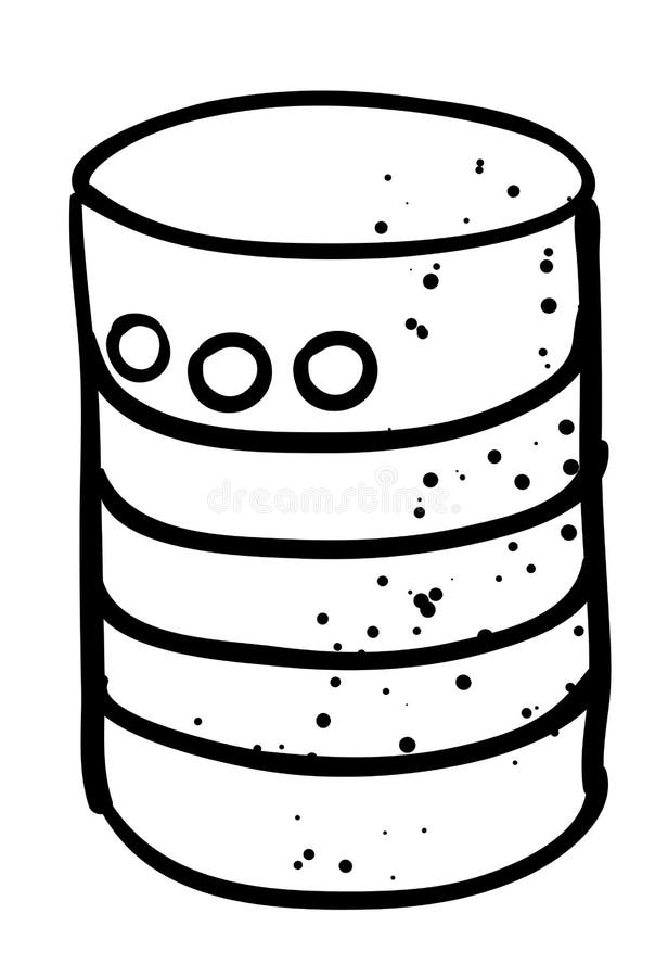Cartoon Image of Database Icon Stock Vector - Illustration of cylinder ...
