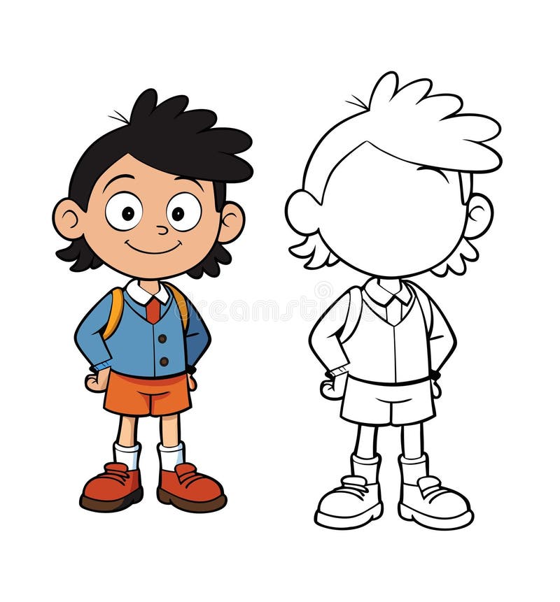 Cartoon Student Boy with Backpack Ready To Learn Stock Vector ...