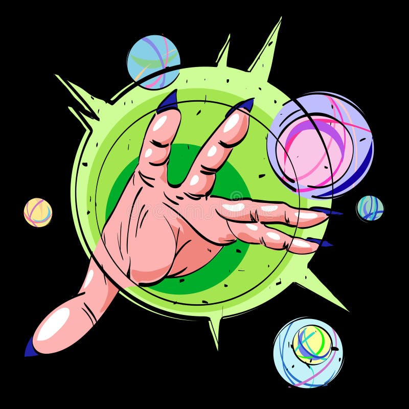 Cartoon Image of Hand Casting Spell Stock Vector - Illustration of ...