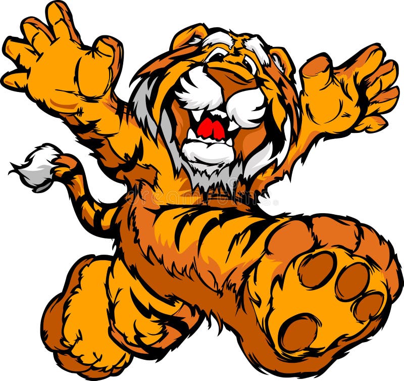 Cartoon Tiger Running To The Right
