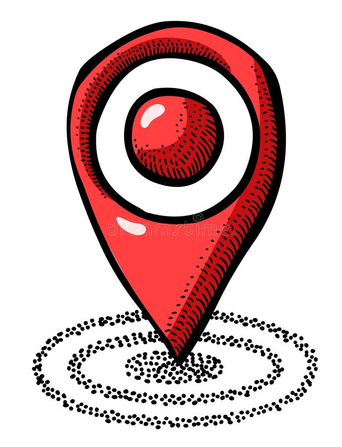 Cartoon Image of Location Icon. Pointer Symbol Stock Vector ...