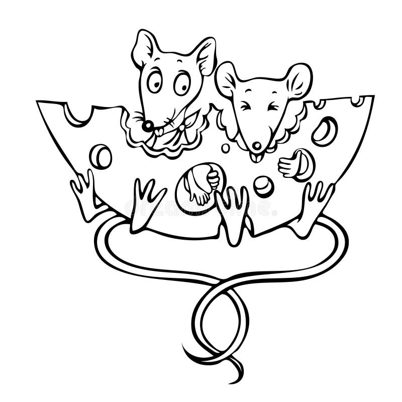 Cartoon Image of Mice with Cheese Stock Vector - Illustration of clip ...