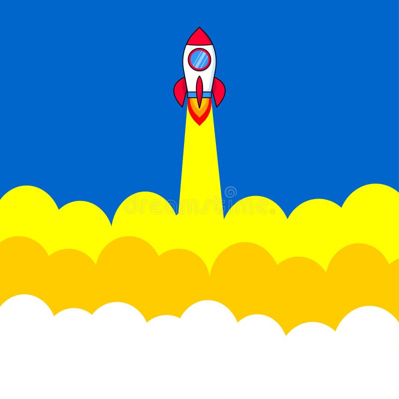 Cartoon Image of a Rocket Taking Off. Vector Illustration Stock Vector ...