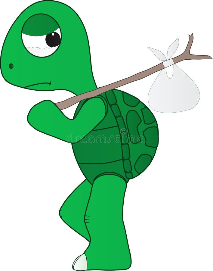 Cartoon Image of a Sad Turtle Stock Vector - Illustration of goodbye ...