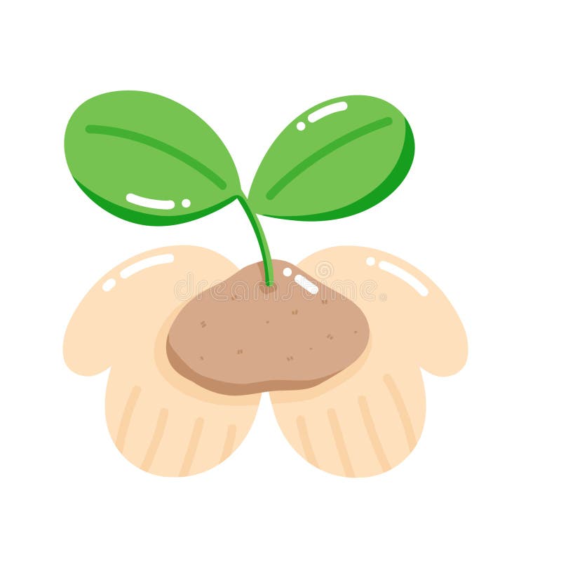 Cartoon of a Seedling in Close-up View, World Earth Day Stock ...