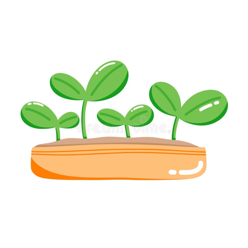Cartoon of a Seedling in Close-up View, World Earth Day Stock ...