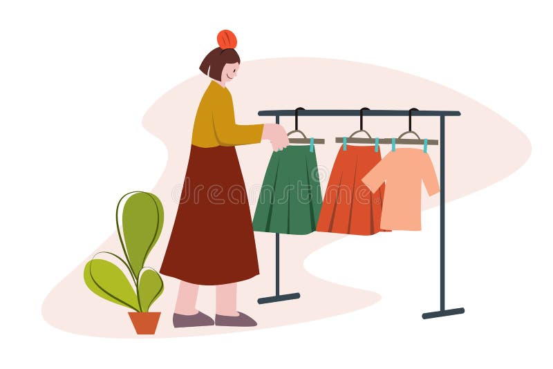 Cartoon Image of a Woman Drying Clothes Stock Vector - Illustration of ...